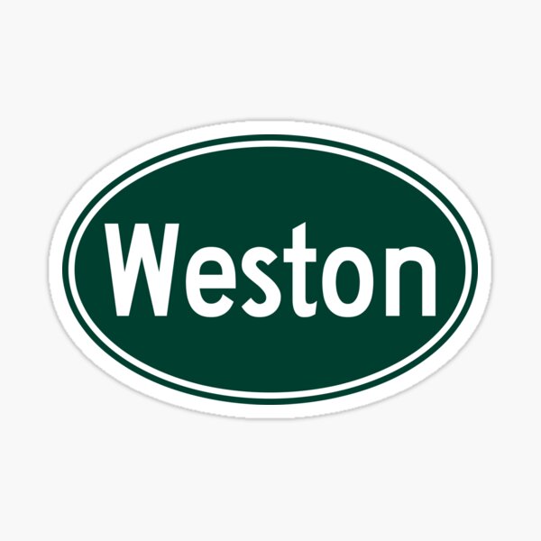 "Weston Vermont Old School Oval Design" Sticker by NewNomads | Redbubble