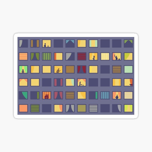 "Wall of an apartment building" Sticker by ReflectedCrafts | Redbubble