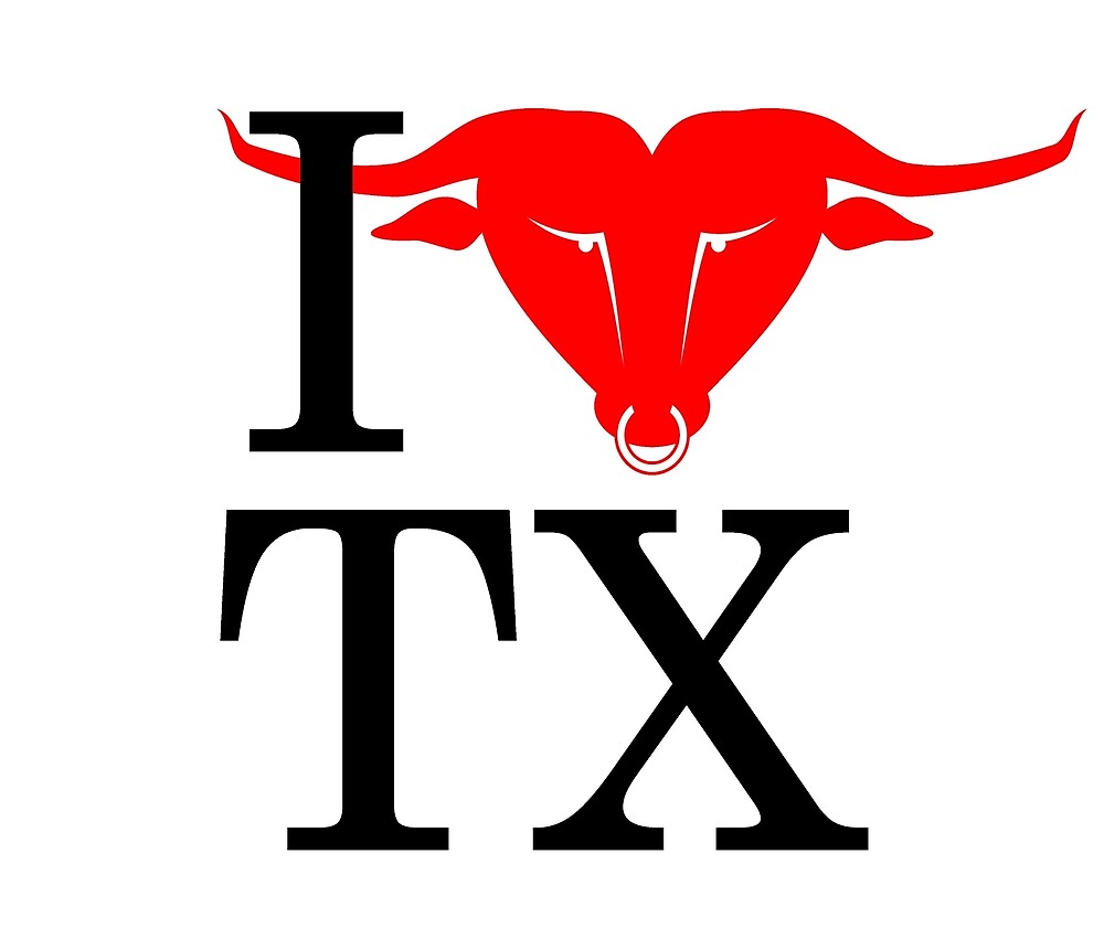 "I Heart TX - I love Texas - Iconic" by andabelart | Redbubble