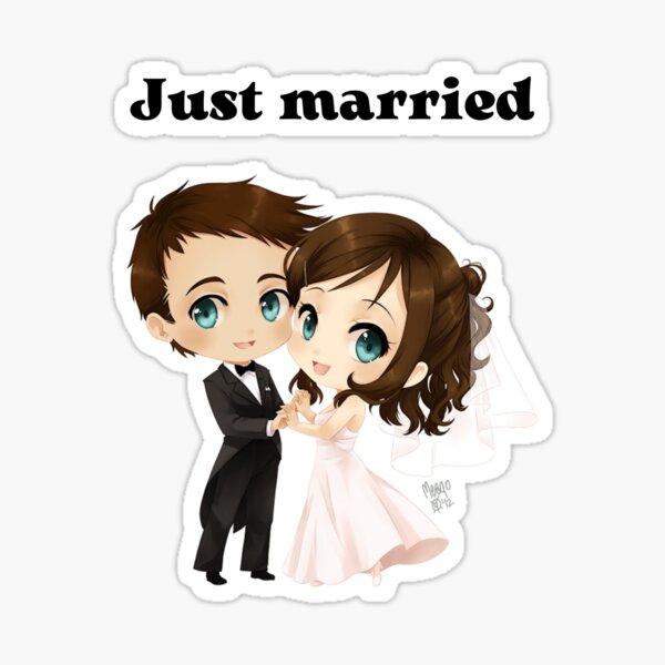 "just married" Stickerundefined by marijana1971 | Redbubble