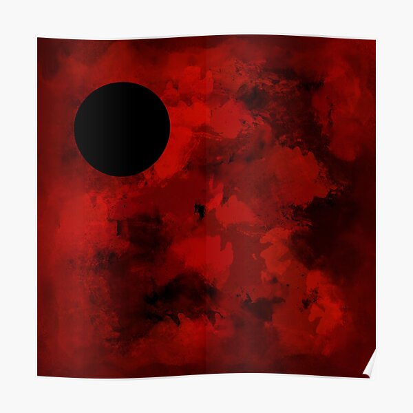 "Black Sun Solar Eclipse Apocalypse Fire Sky Abstract Impressionist Oil ...