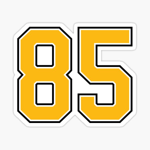 "Gelbes Glücks-Sporttrikot Nummer 85 fünfundachtzig" Sticker von ...