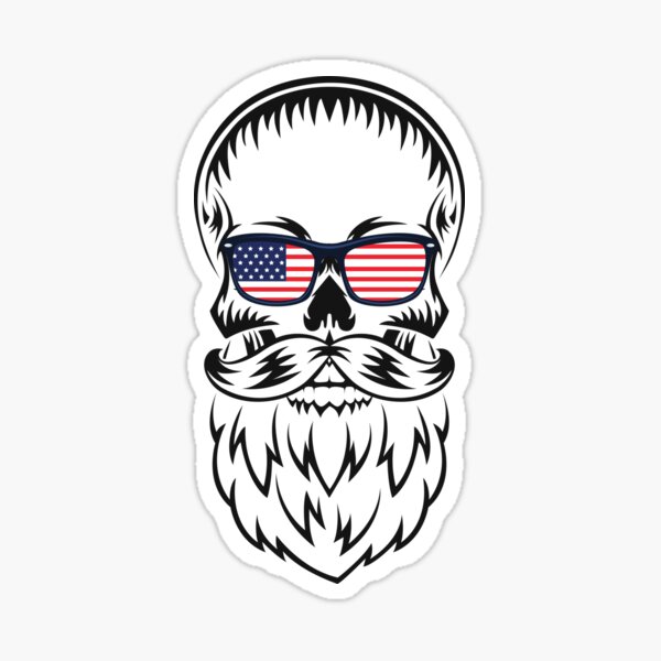 "Beard Skull" Sticker for Sale by kalanasamal95 | Redbubble