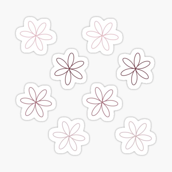 "Flower outline pattern" Sticker by OtterlyGreat | Redbubble