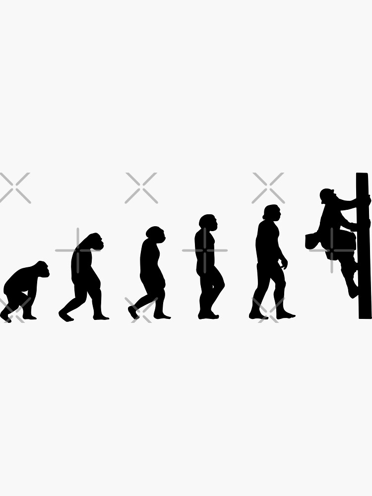 "Mains Electrician Evolution Gift Electrician" Sticker for Sale by ...