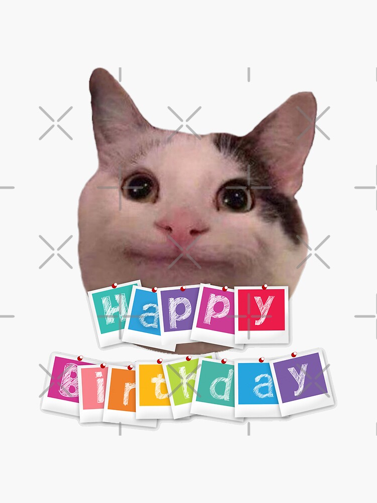 "Happy Birthday Beluga Cat" Sticker by mo91 | Redbubble