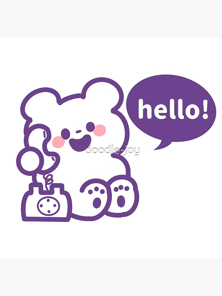 "Cute Adorable Kawaii Chibi Bear on the Phone" Poster for Sale by ...