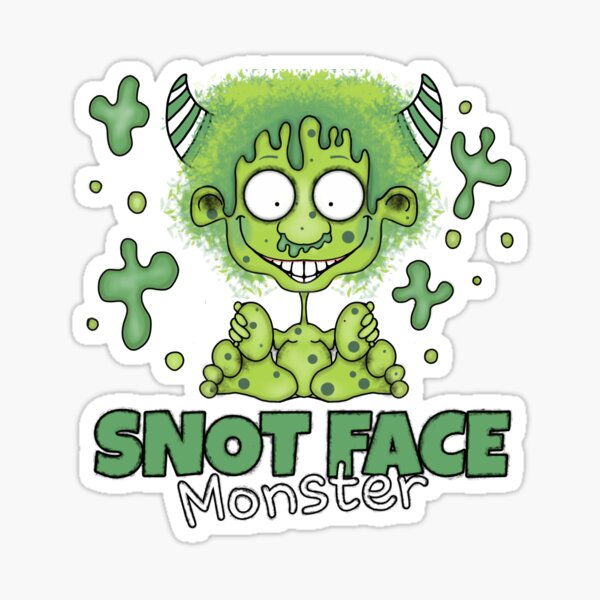 "SNOT FACE MONSTER for KIDS" Sticker for Sale by wiboandbear | Redbubble
