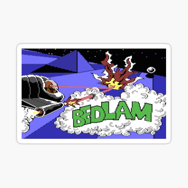 "Bedlam" Sticker by PixelSystem | Redbubble