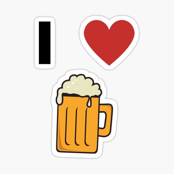 "I love beer" Sticker by dominikz96 | Redbubble