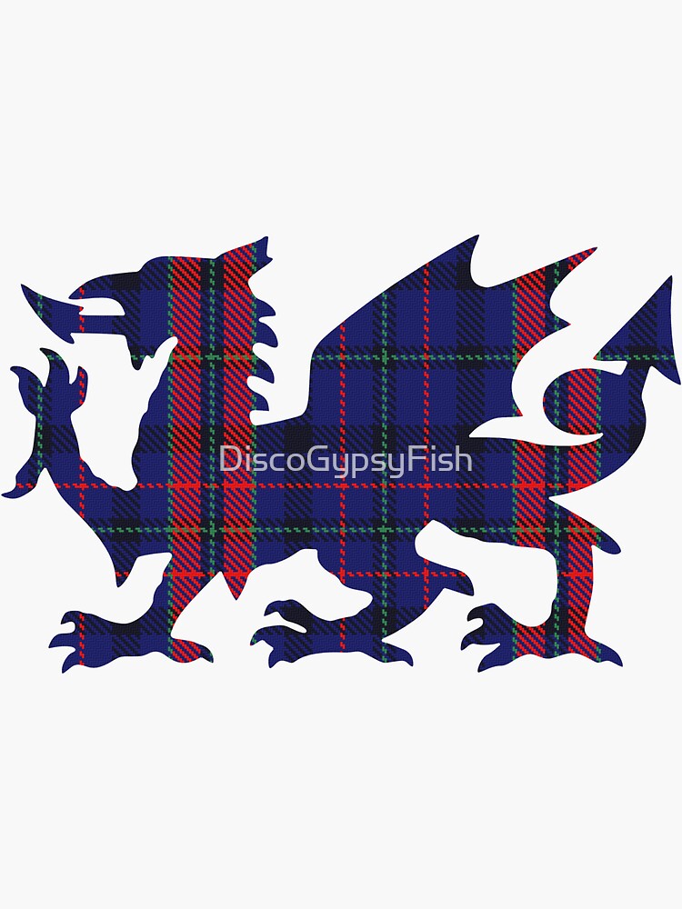 "Hughes/Pugh Family Welsh Dragon Tartan" Sticker for Sale by ...