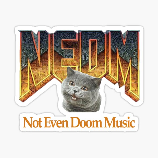 "Funny Doom Cat " Sticker by SyndicateArt | Redbubble