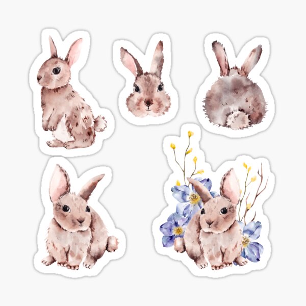 "Bunny sticker pack" Sticker by MerWishes | Redbubble