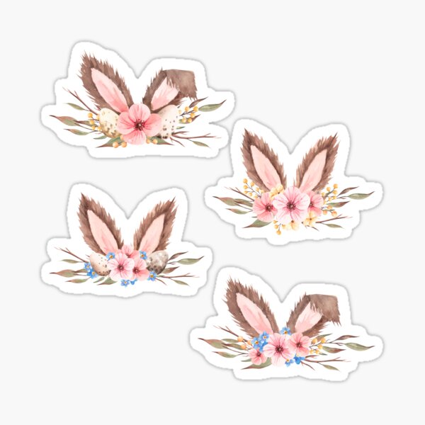 "Bunny sticker pack" Sticker by MerWishes | Redbubble