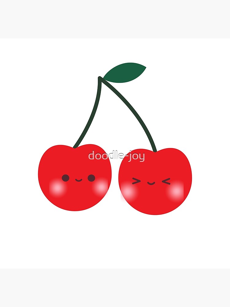 "Cute Adorable Kawaii Chibi Cherries" Poster for Sale by doodle-joy ...