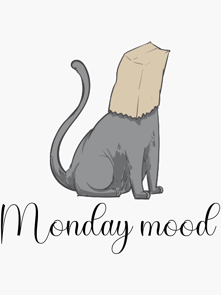"Monday Mood Cat" Sticker by Paydo-Shop | Redbubble