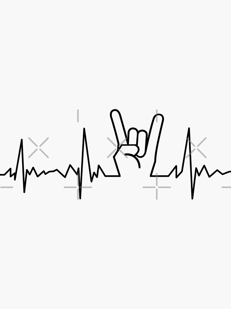 "Heavy metal heartbeat" Sticker for Sale by playloud | Redbubble