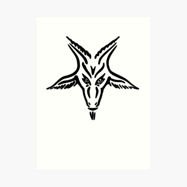 "Satanic Goat Head Baphomet Pentagram Occult Satan Baphomet Goat Head ...