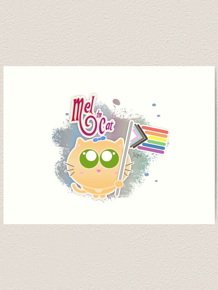 "Mel the Cat with Pride Flag" Art Print for Sale by elisagavi | Redbubble