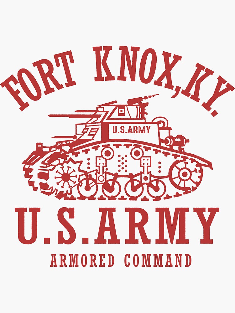 "Fort Knox Vintage Red Emblem" Sticker for Sale by Lidra-Redesign ...