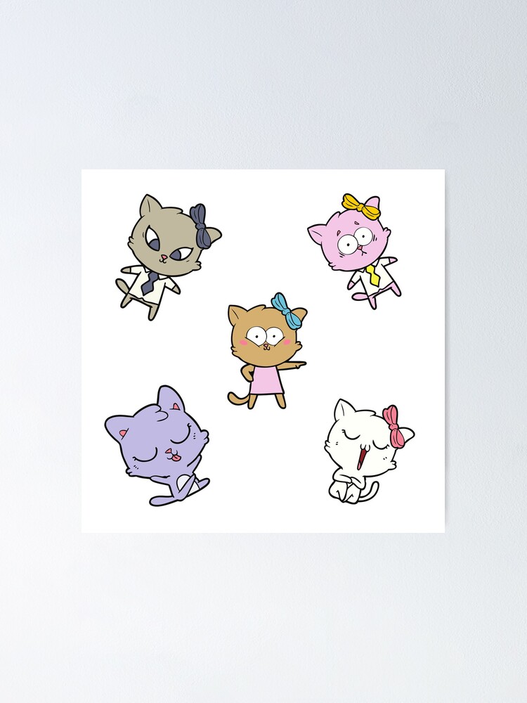 "Cute kittens 5 stickers " Poster for Sale by GoldPetsDesigns | Redbubble