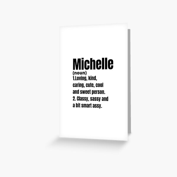 " Vintage Michelle Name Definition Bold Typography " Greeting Card by X ...