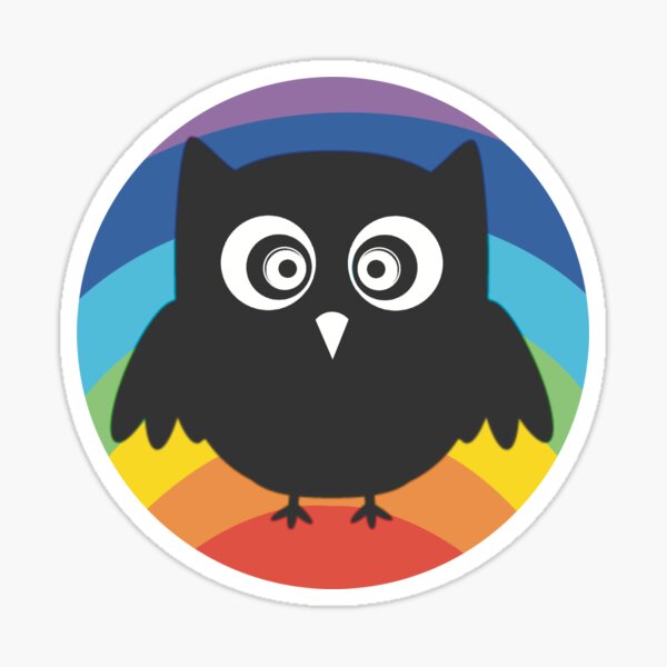 "Rainbow cute little owl" Sticker for Sale by Topwellpoint | Redbubble