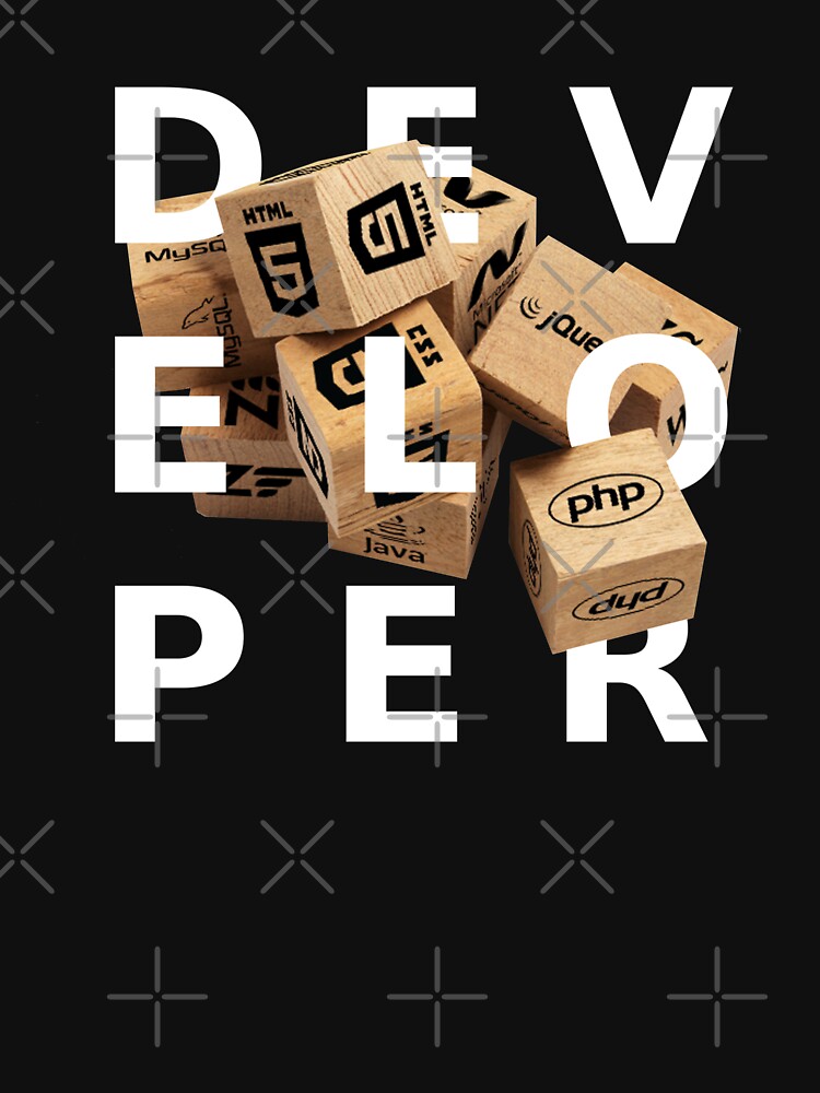 "developer cubes white edition" Essential T-Shirt by yourgeekside ...