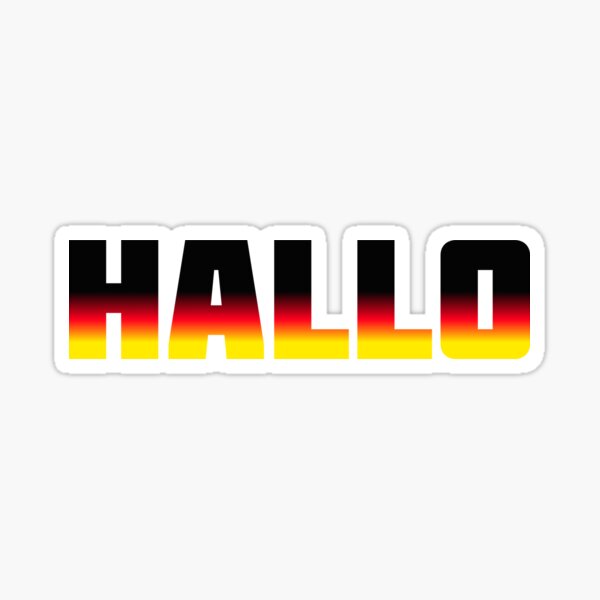 "German word art hallo hello in German flag colours " Sticker by ...