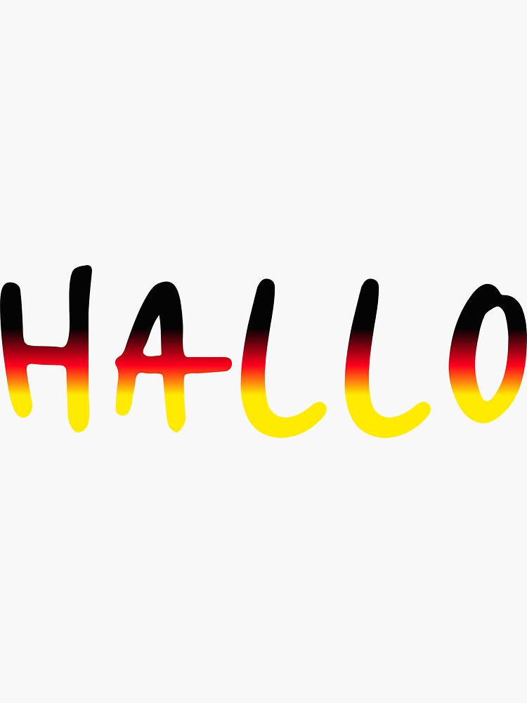 "German word art hallo hello in German flag colours " Sticker by ...
