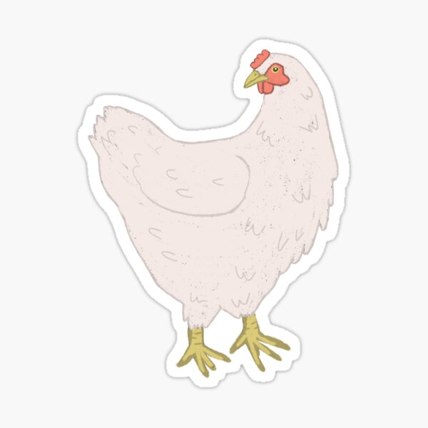 "White chicken hen" Sticker by frumpybuncrafts | Redbubble