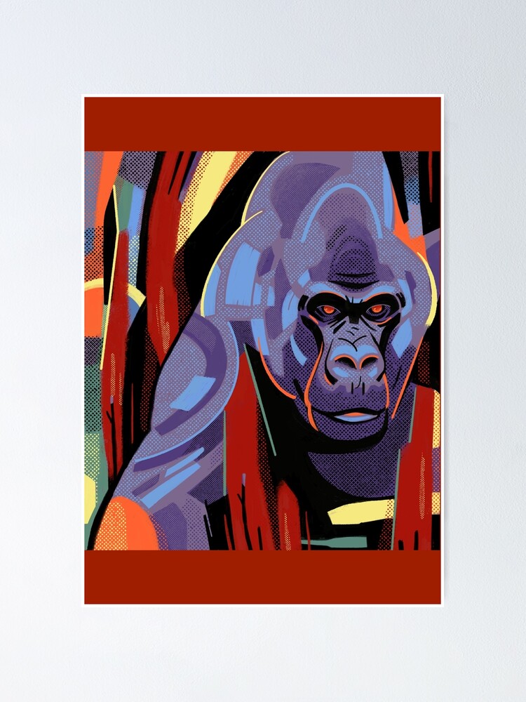 "Gorilla Comic Art. Majestic Ape" Poster for Sale by Rebel-Design ...