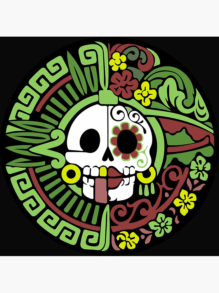"Mexican traditional style skull, Mictlan" Poster by hombredelodo ...