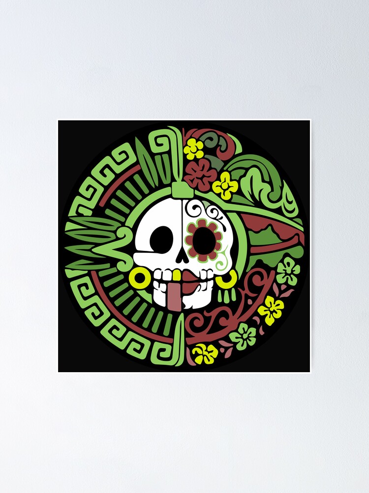 "Mexican traditional style skull, Mictlan" Poster by hombredelodo | Redbubble