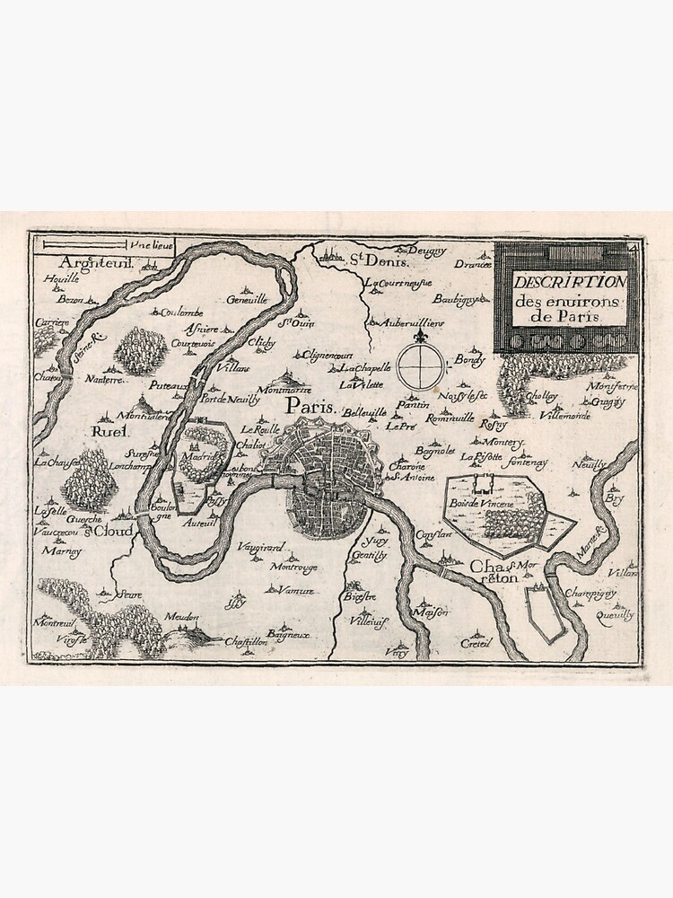 "Old map of Paris 1636" Sticker by trotamundos | Redbubble