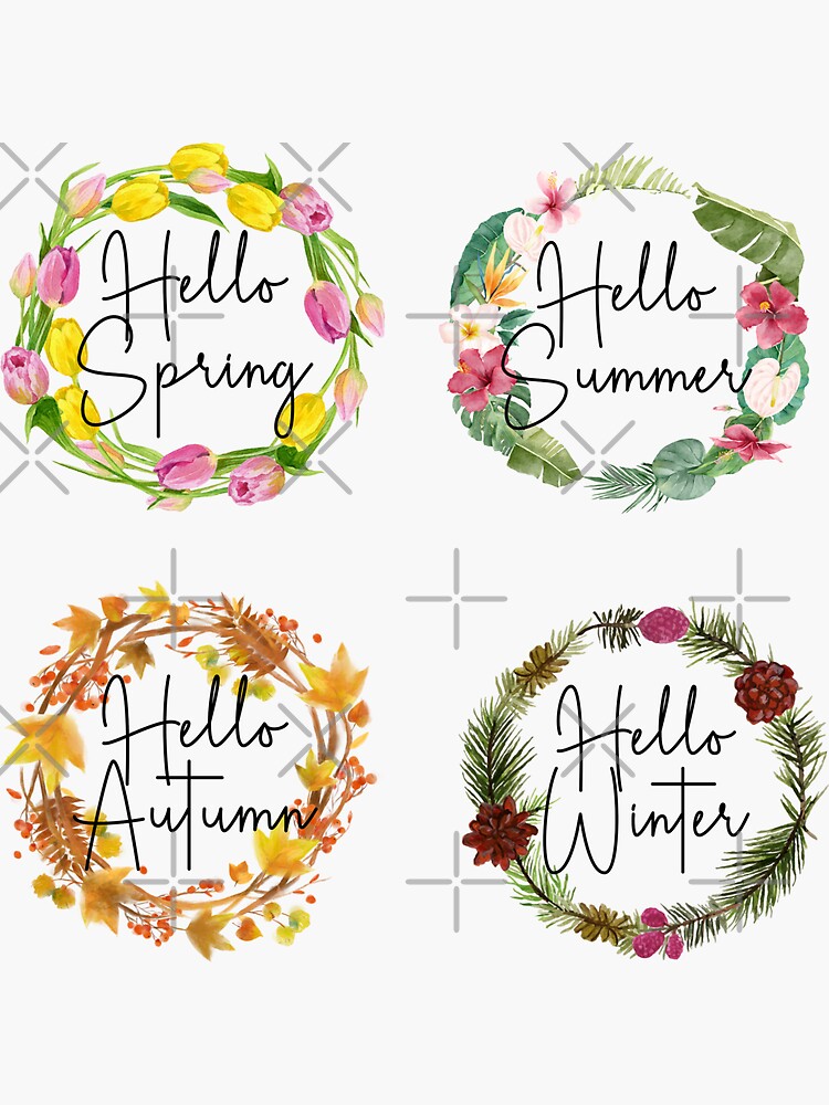 "Hello Seasons sticker pack" Sticker by MerWishes | Redbubble