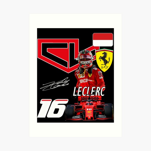 "Charles LECLERC - white outline" Art Print for Sale by Erickitche ...