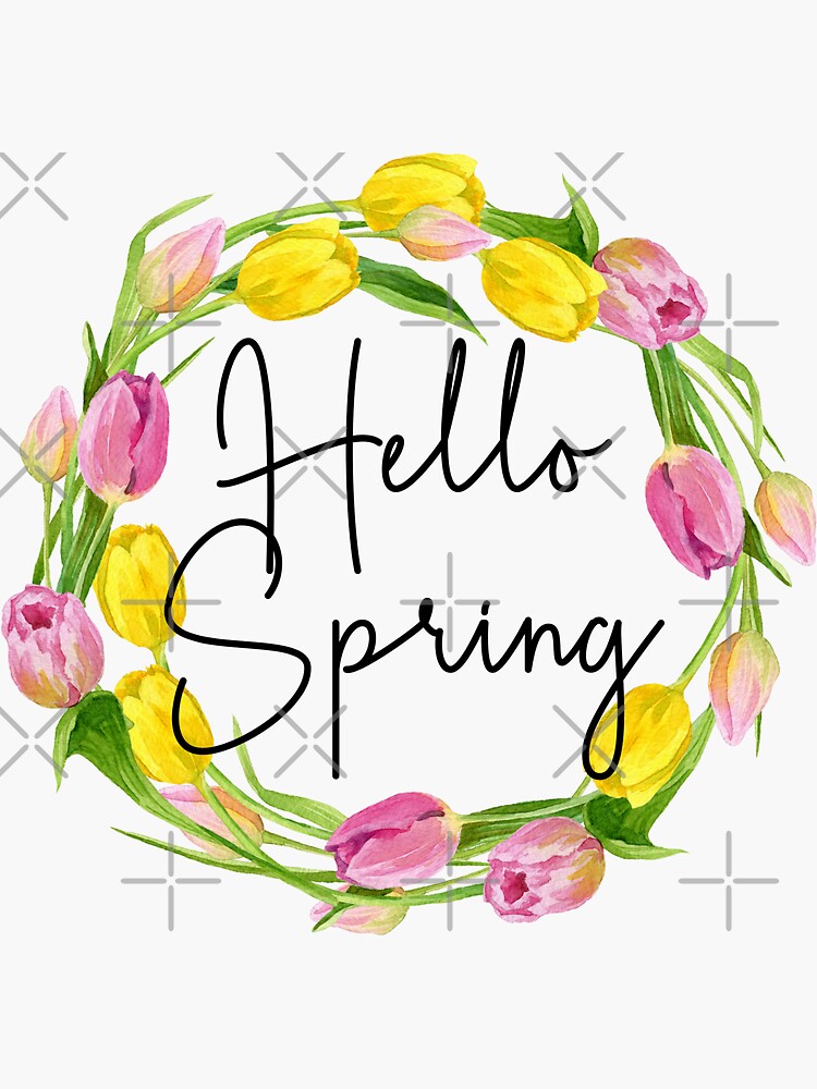 "Hello Spring sticker pack" Sticker by MerWishes | Redbubble