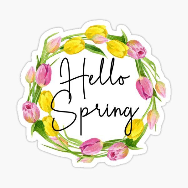 "Hello Spring sticker pack" Sticker by MerWishes | Redbubble