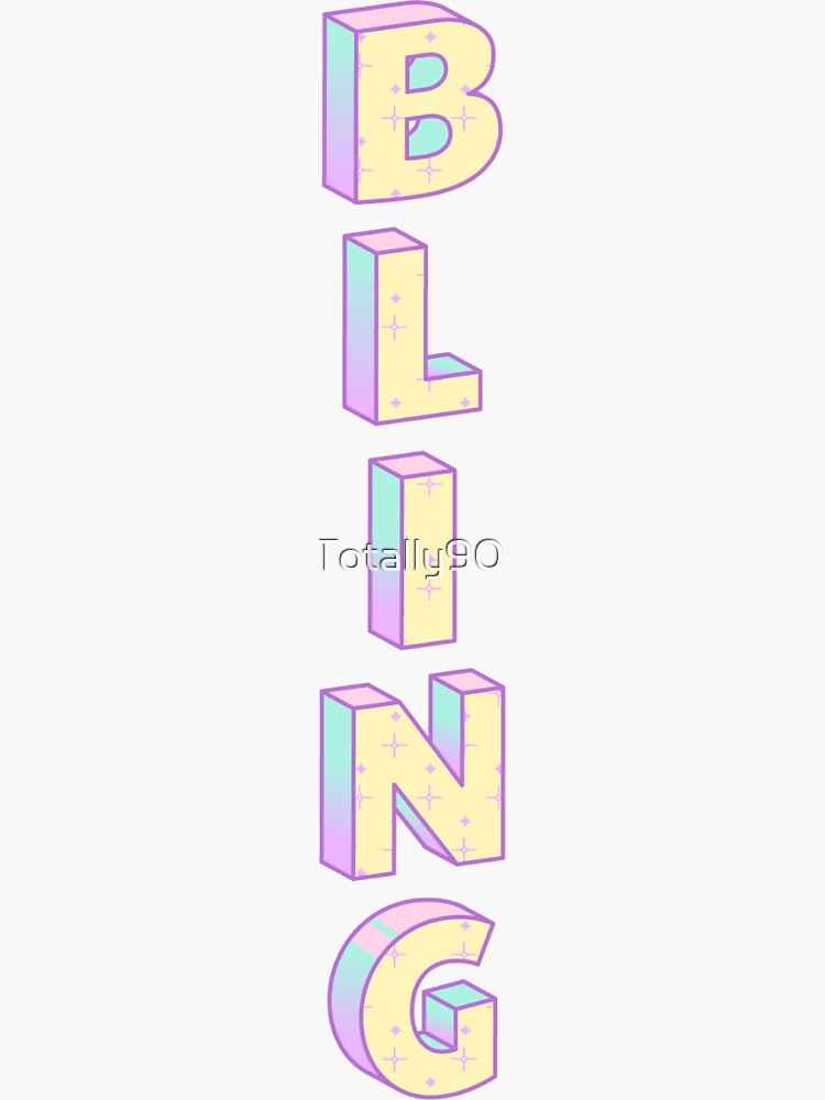 "Retro Bling Art Design" Sticker for Sale by Totally90s | Redbubble