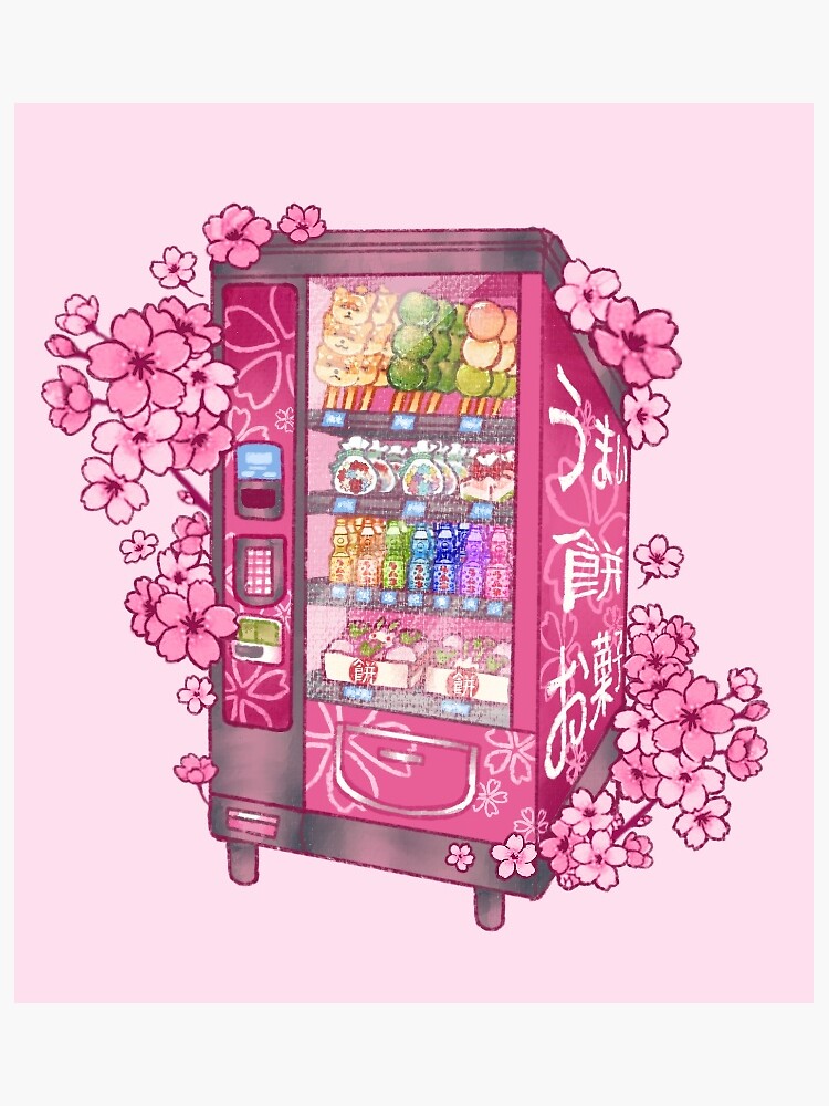 "Mochi's Cherry Blossom Vending Machine" Sticker by Mochi-Studios ...