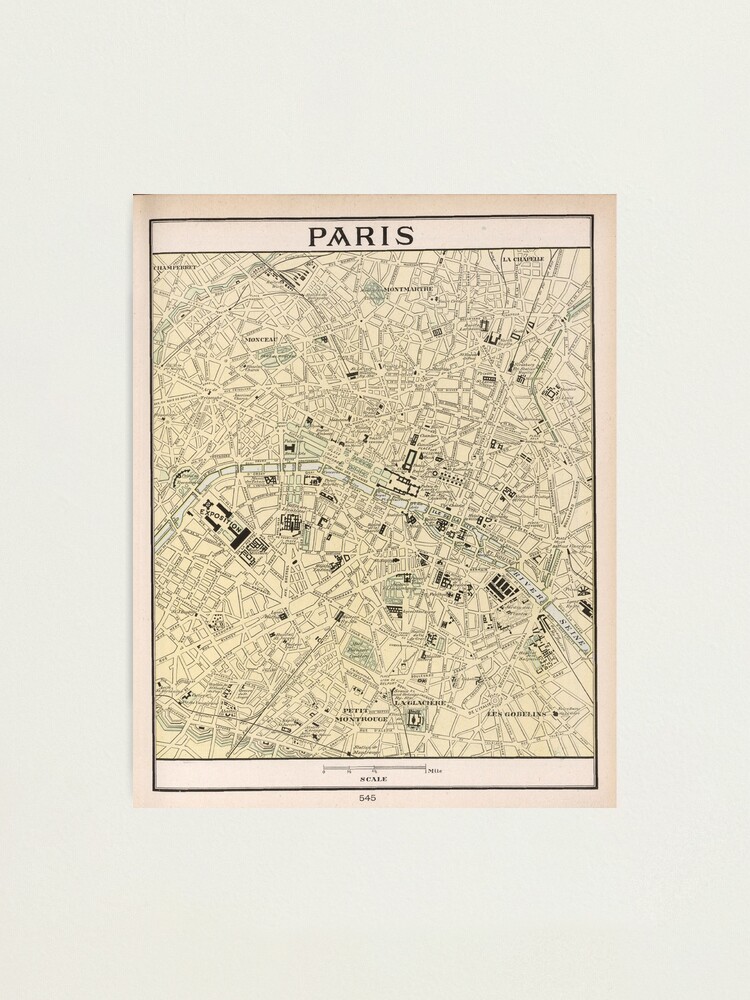 "Old map of Paris 1901" Photographic Print for Sale by trotamundos ...