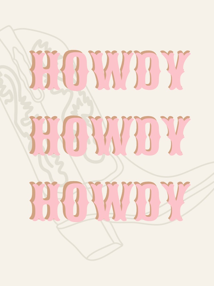 "Pink howdy with boot" Sticker by Clc299 | Redbubble