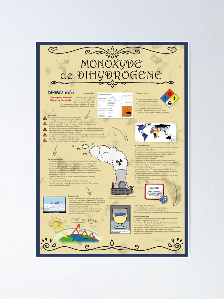 "Dihydrogen monoxide and humidity" Poster for Sale by AlbusZaleich ...