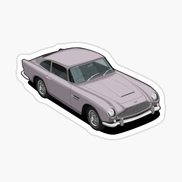 "Illustration silver Aston Martin db5 coupe pop art artwork" Sticker by ...