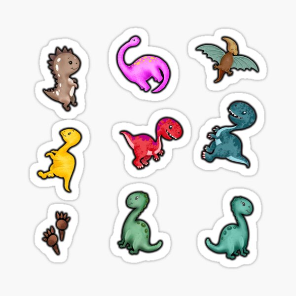 " Funny cartoon dinosaurs stickers" Sticker by jennstore | Redbubble