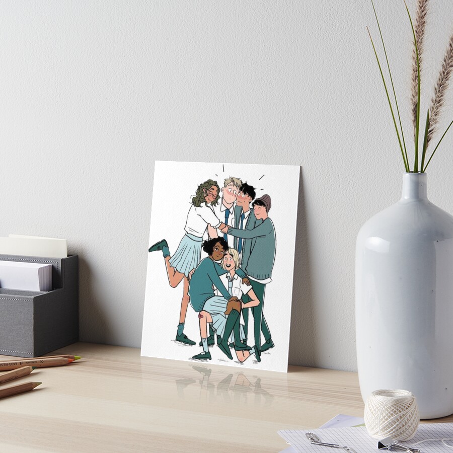 "Heartstopper friends cartoon" Art Board Print by JaimyE | Redbubble
