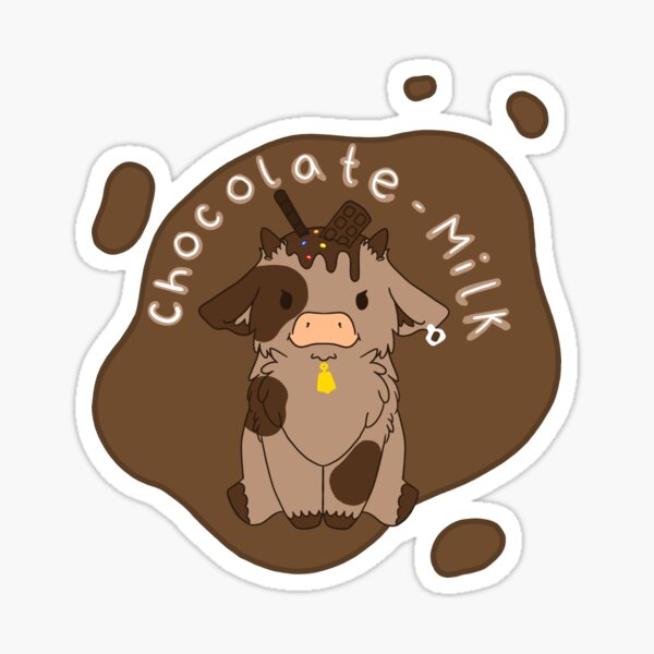 "Chocolate Milk cow" Sticker for Sale by PinkBunnyFluff | Redbubble