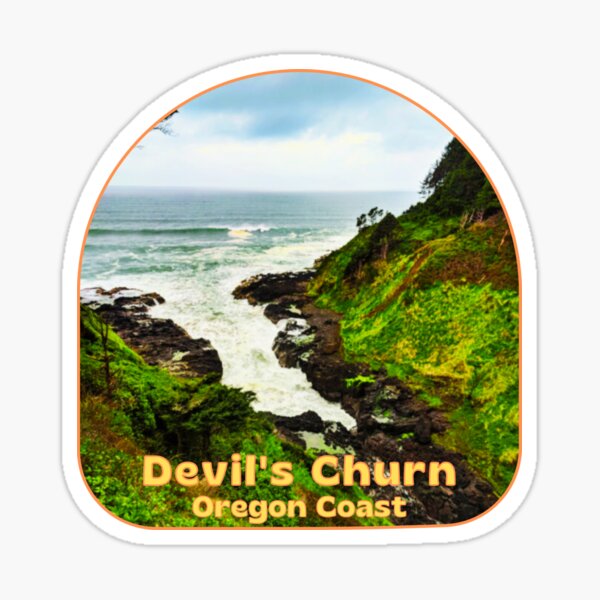 "Devil's Churn on the Oregon Coast" Sticker for Sale by CatsPa | Redbubble