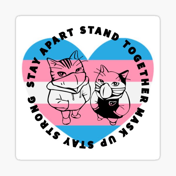 "Stay Strong: Trans Pride Cats Heart" Sticker by viblue | Redbubble